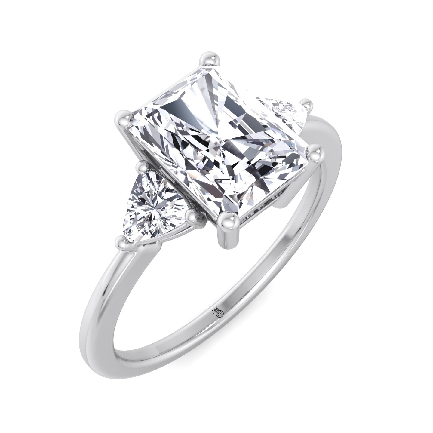Storm - Radiant Cut Engagement Ring with Sidestones – The Ring Pal
