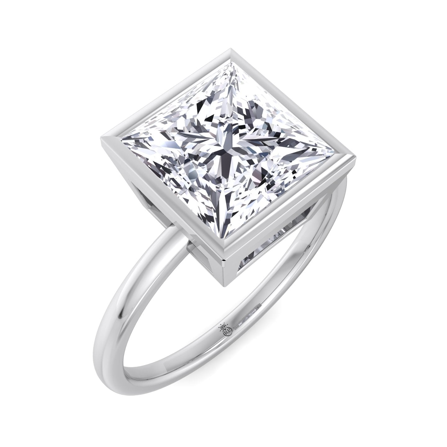 Pearl - Princess Cut Bezel Set Engagement Ring – The Ring Pal